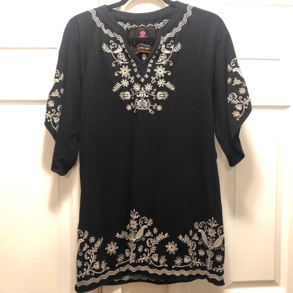 Rare Johnny Was Embroidered Tunic - Gem